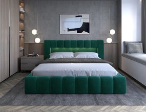 Eltap Čalouněná postel Lamica s úložným prostorem - dřevo Materiál a barva potahu: Monolith 09 - světle hnědá, Rozměry (cm): 160x200