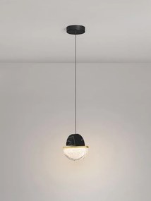 Černé kovové LED stmívatelné závěsné svítidlo ø 16 cm Dorin – Nova Luce