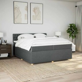 Box spring postel s matrací tmavě šedá 200x200 cm textil 3287571