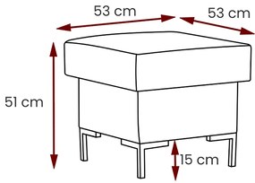 Taburet SOLVO | 53x53 cm  | s úložným prostorem | vínová 100 000 cyklů