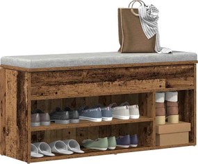 vidaXL Botník 102x30,5x45 cm kompozitní dřevo [859140] Barva: Staré dřevo