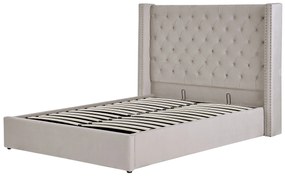 Sametová postel s úložným prostorem 160 x 200 cm šedá LUBBON Beliani