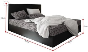 Expedo Čalouněná postel boxspring ELONA 2, 90x200, flowers 48/sioux bílá, levá