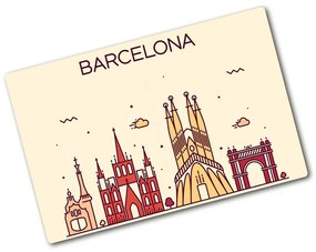 Wallmuralia Kuchyňská deska skleněná Nápis Barcelona 80x52 cm