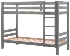 Vyšší šedá borovicová dvoupatrová postel Vipack Pino 90 x 200 cm