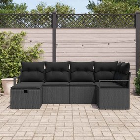 Set pohovek 6 ks Černá polyratan 3359182