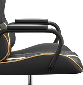 vidaXL Masážní herní židle a bílá umělá kůže [345559] Barva: Černá
