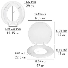 WENKO 25112100-WC sedátko TORINO 44x43,5 cm bílá