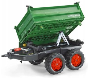 Sklápěcí 2 nápravový traktorový přívěs Rolly Toys Mega Trailer zelený