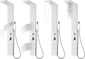Sprchový panel set hliníkový matný bílý 142372