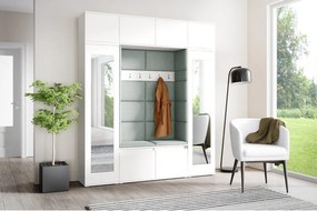 Eka Předsíňová stěna s čalouněnými panely Trinity 32 - Bílá / Světlá zelená 2321