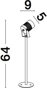 NV 9271433 Venkovní sloupkové svítidlo FEND černý hliník a sklo LED 5W 3000K 100-240V 21st. IP65 - NOVA LUCE