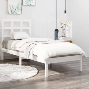 Rám postele bílý masivní dřevo 75 x 190 cm malé jednolůžko 3105431
