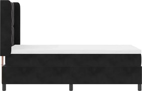 Postel s boxspringem s čelo Černá 90 x 190 cm samet 3342040