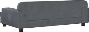 Pelíšek pro psy tmavě šedý 90 x 53 x 30 cm samet 171870