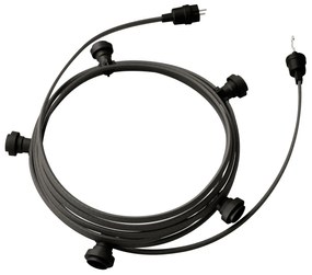 creative cables Hotový světelný řetěz LUMET 7,5 m je sestavený z 5 černých objímek, háčku a zástrčky Barva kabelu: Tmavě zelená - CM21
