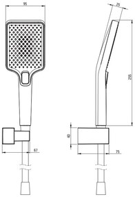 Deante Anemom, ruční sprchová souprava s pevným nástěnným držákem, zlatá lesklá, DEA-NGA_Z41K