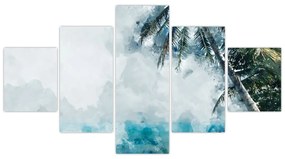 Obraz palmy nad mořem (125x70 cm)