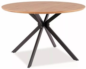 Kulatý stůl Aster 120 cm dub přírodní/černý
