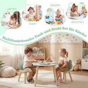 Costway Dětský stůl s 2 židličkami a sada židlí ve tvaru žáby