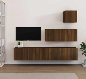 vidaXL 4dílný set TV skříněk kompozitní dřevo [3114651] Barva: Betonová šedá