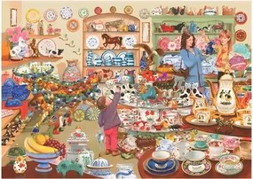 HOP Puzzle Býci v obchodě s porcelánem / 1000 dílků / nepravidelné díl
