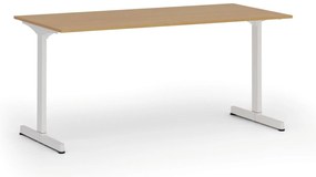 Kancelářský stůl PRIMO BETA, 160x80 cm, bílá podnož, buk