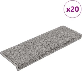Schodové rohože 20 ks 65 x 21 x 4 cm šedé s obdélníkovým okrajem 3365851