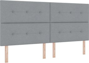 Výškově nastavitelné čelo postele Světle šedá 200 cm textil 3337860