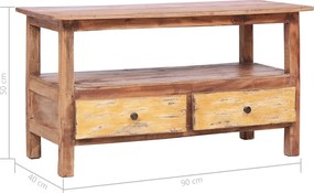 vidaXL TV stolek 90 x 40 x 50 cm masivní recyklované dřevo [283924] Barva: světle hnědá
