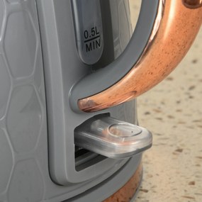 HOMCOM 2v1 kuchyňská sada, toustovač a rychlovarná konvice, různé možnosti, 1,7 l, 4 krajíce toastu najednou, plast, šedá
