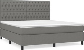 Box spring postel s matrací tmavě šedá 180x200 cm textil 3142034