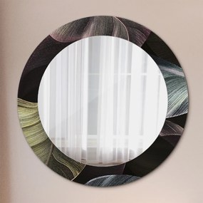 Kulaté dekorativní zrcadlo Tmavé tropické listy fi 60 cm