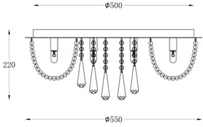 Zuma Line 19157L - Stropní svítidlo SENSI 8xG9/25W/230V pr. 55 cm chrom