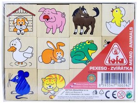 _Ostatní 1_ TOFA DŘEVO Hra Pexeso zvířátka 24 kamenů *DŘEVĚNÉ HRAČKY* 87tof100