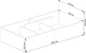 Jednolůžková postel s roštem a matrací 100x200 cm, bílá