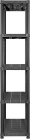 Úložný regál 5patrový černý 142 x 38 x 170 cm plast 3059852