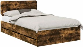 Rám postele se zásuvkou Uzený Dub 120 x 200 cm Dřevěný materiál 3412203