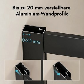 design černý sprchový kout RAVENA 16B 70-140cm
