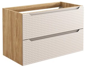 Závěsná skříňka pod umyvadlo Luxor Beige s deskou 70 cm dub olejovaný/béžová