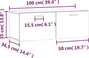 vidaXL Nástěnná skříňka 100x36,5x35 cm kompozitní dřevo [830147] Barva: Bílá