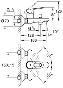 GROHE 23603000 - Vanová baterie BAULOOP DN 15 lesklý chrom