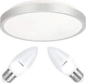 LED stropní svítidlo semo-r silver - 2xe27 ip20 + 2xe27 10w svíčka - teplá bílá