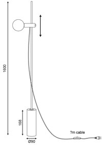 ACA DECOR Stojací lampa HERA max. 40W/E14/230V/IP20, černá