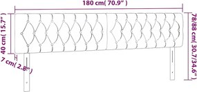 Čelo postele s LED tmavě šedé 180 x 7 x 78/88 cm textil 3121963