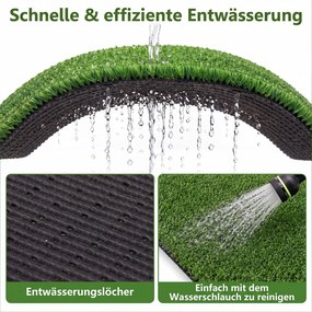 Costway 7 mm umělý trávník venkovní green s drenážním systémem v přírodním