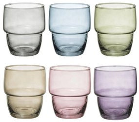 Sada 6 barevných sklenic 280 ml