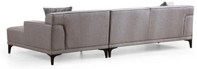 Designová rohová sedačka Dellyn 250 cm světle šedá - pravá