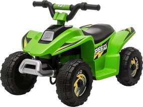 HOMCOM Elektrické Čtyřkolka pro Děti 18-36 Měsíců Elektrické ATV 6V s Předním a Zpětným Chodem Maximální Zatížení 20 kg 72x40x45.5 cm Zelená | Aosom