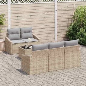 Set pohovek 6 ks Béžová a Světle šedá polyratan 3346600